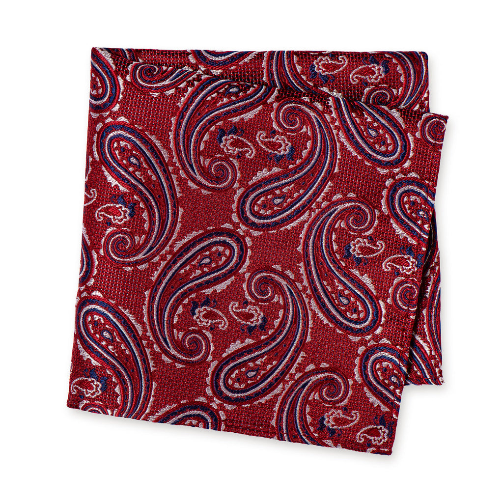 Red & Blue Large Paisley Silk Handkerchief – The Tie Store