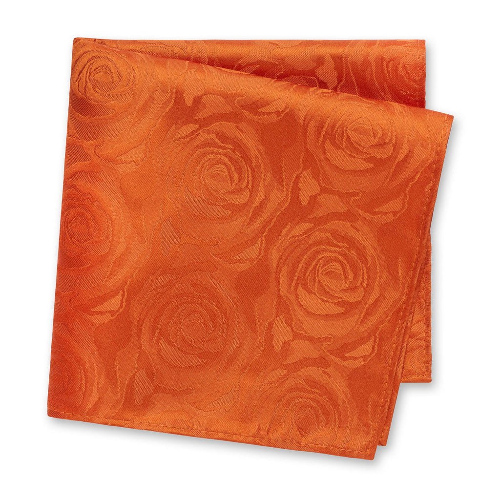 Burnt Orange Rose Luxury Woven Silk Handkerchief – The Tie Store