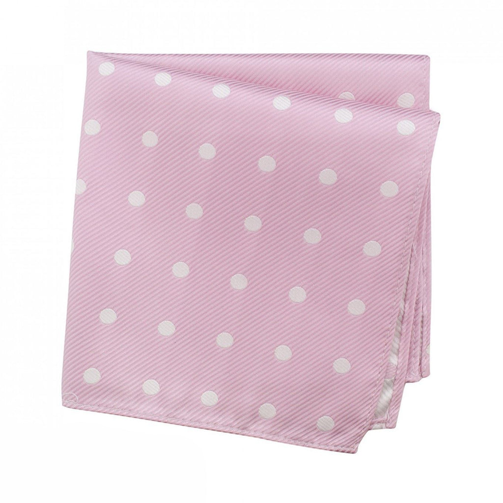 Pink Silk Handkerchief With White Polka Dots – The Tie Store