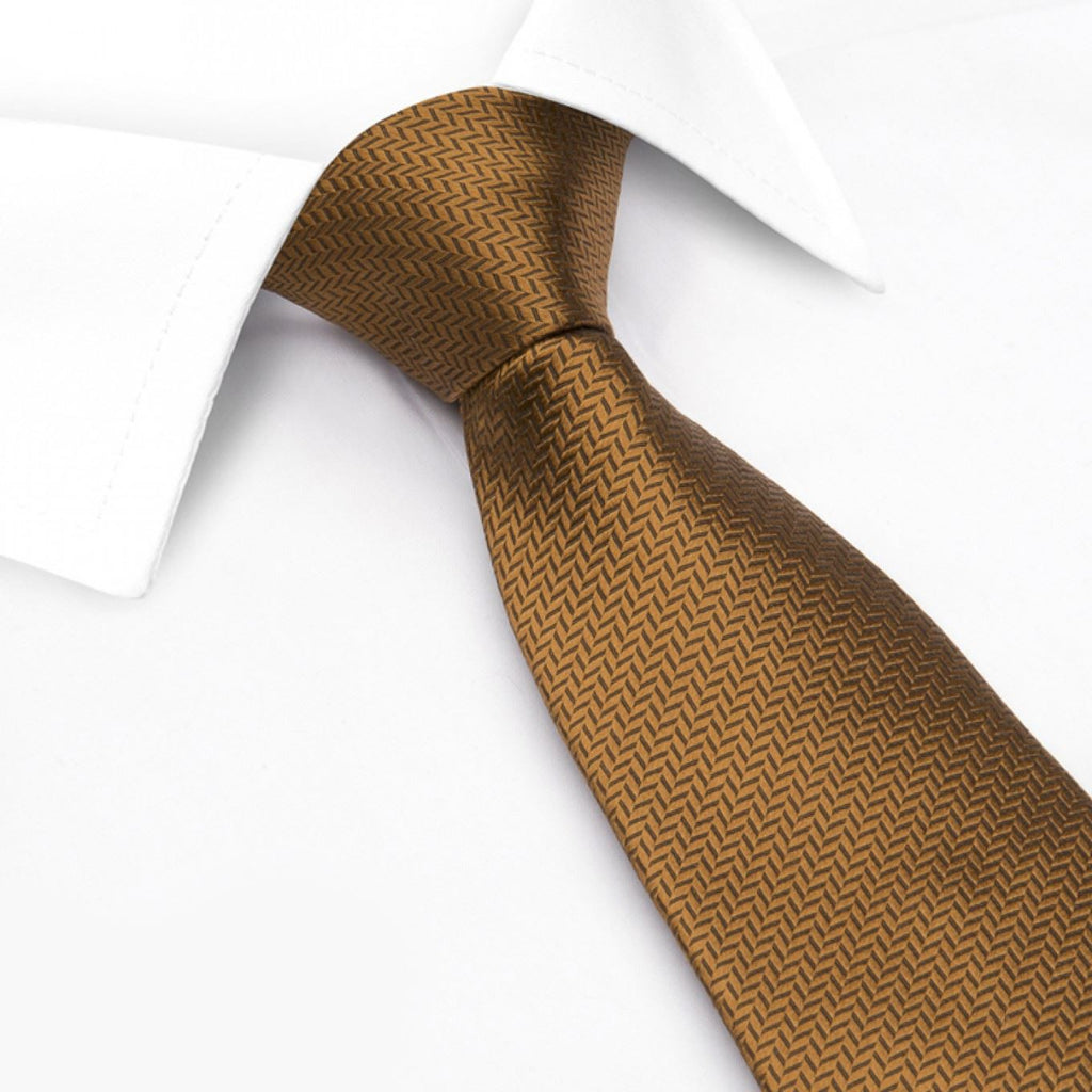 Bronze Herringbone Silk Tie – The Tie Store